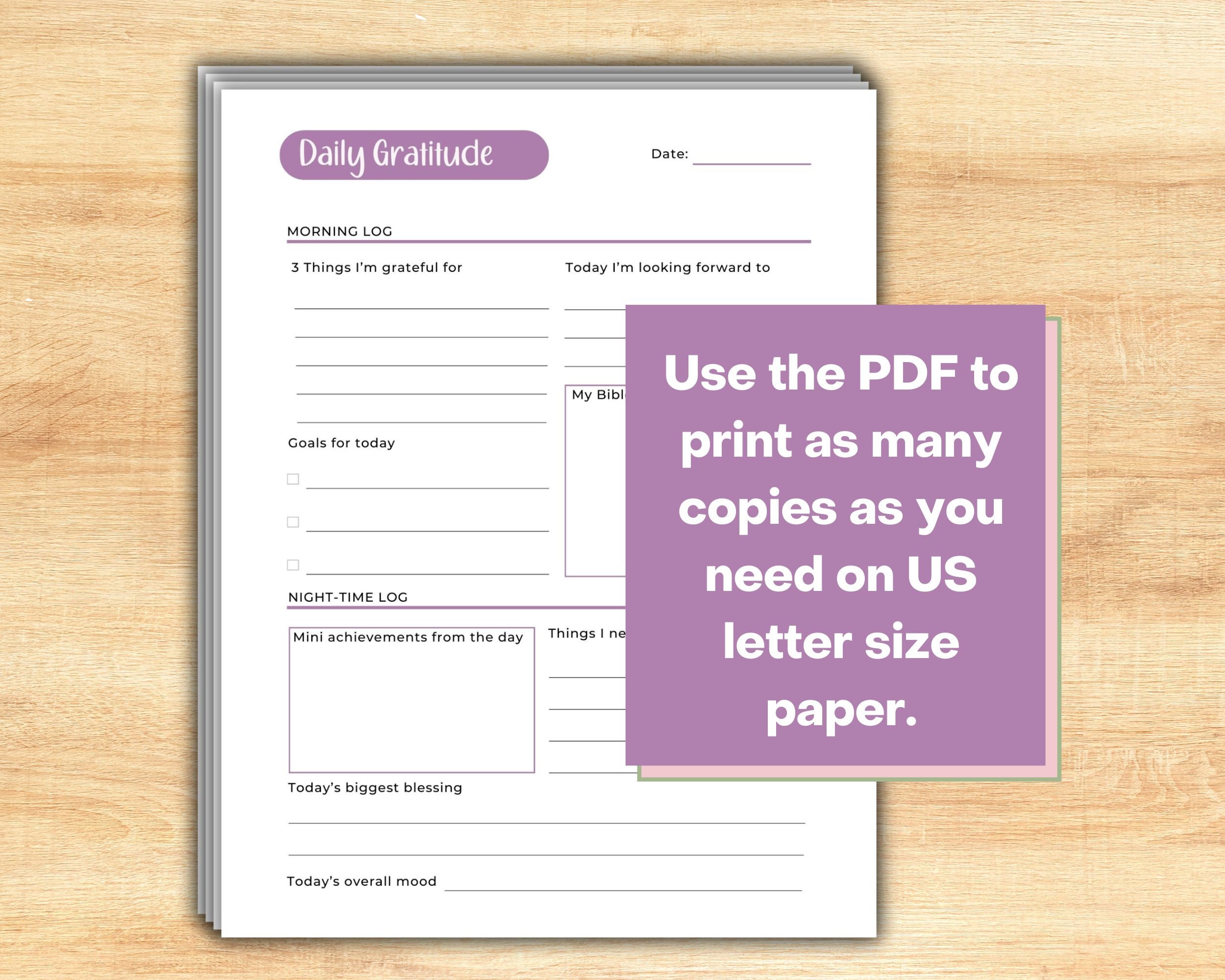 Printable Christian Gratitude Journal: Daily Bible Verses, Scripture ...