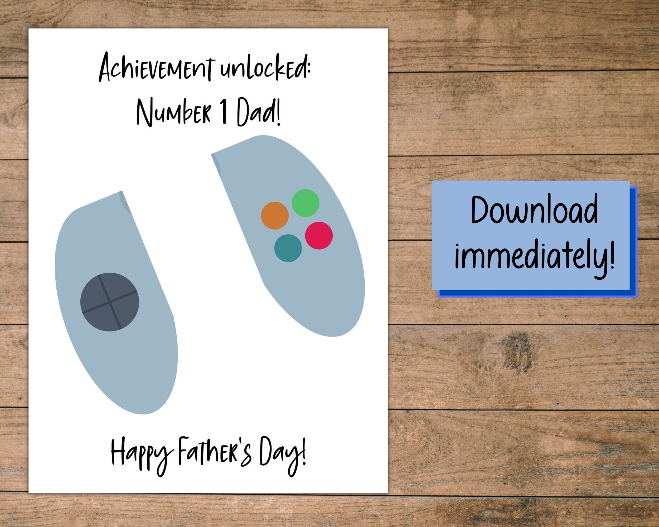 Printable Father's Day Handprint Art Fathers Day Keepsake Gamer Dad ...