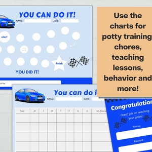 Reward Chart for Children Printable, Racing Behavior Chart, Daily Chore ...