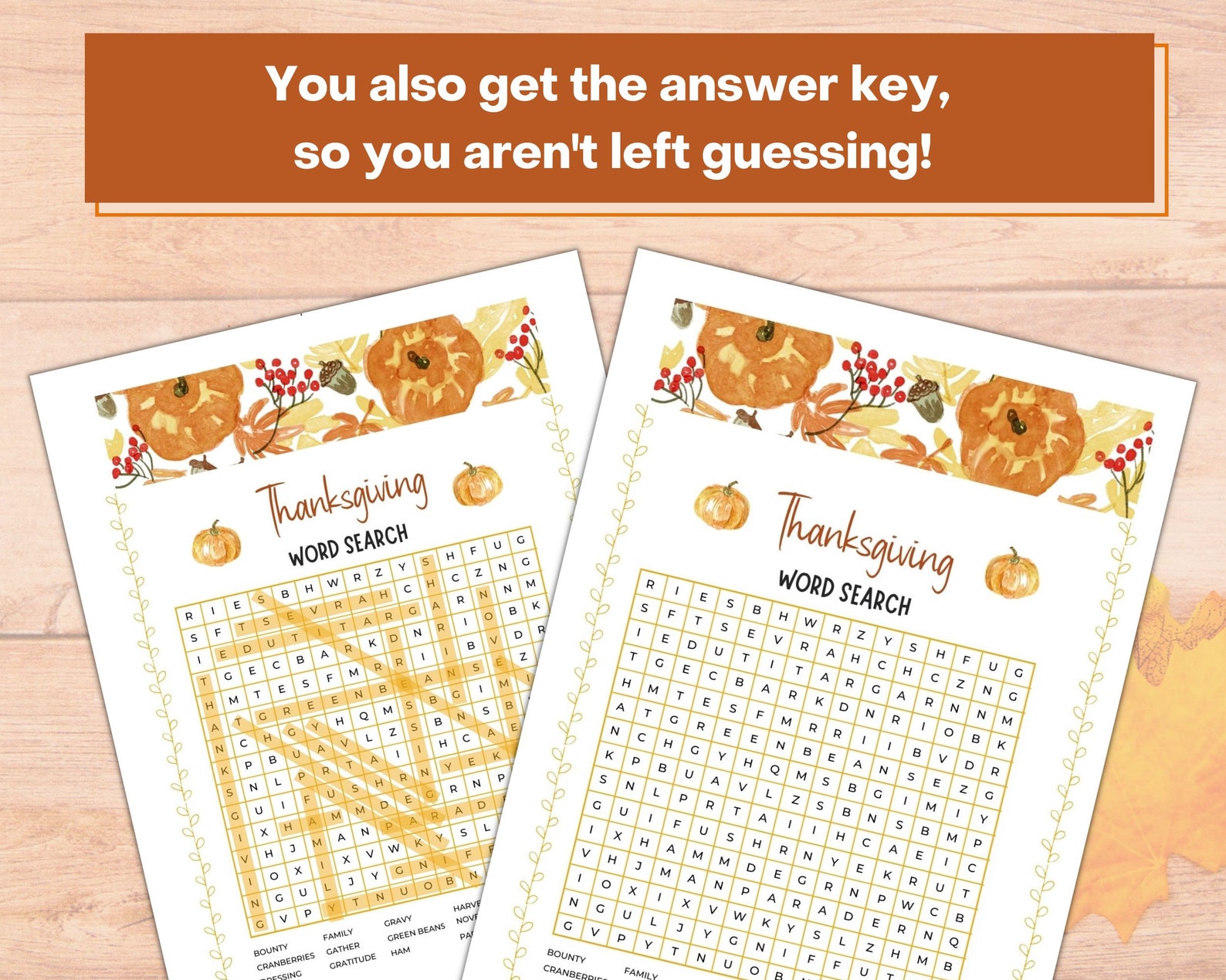 Thanksgiving Word Search Printable Thanksgiving Games - Etsy