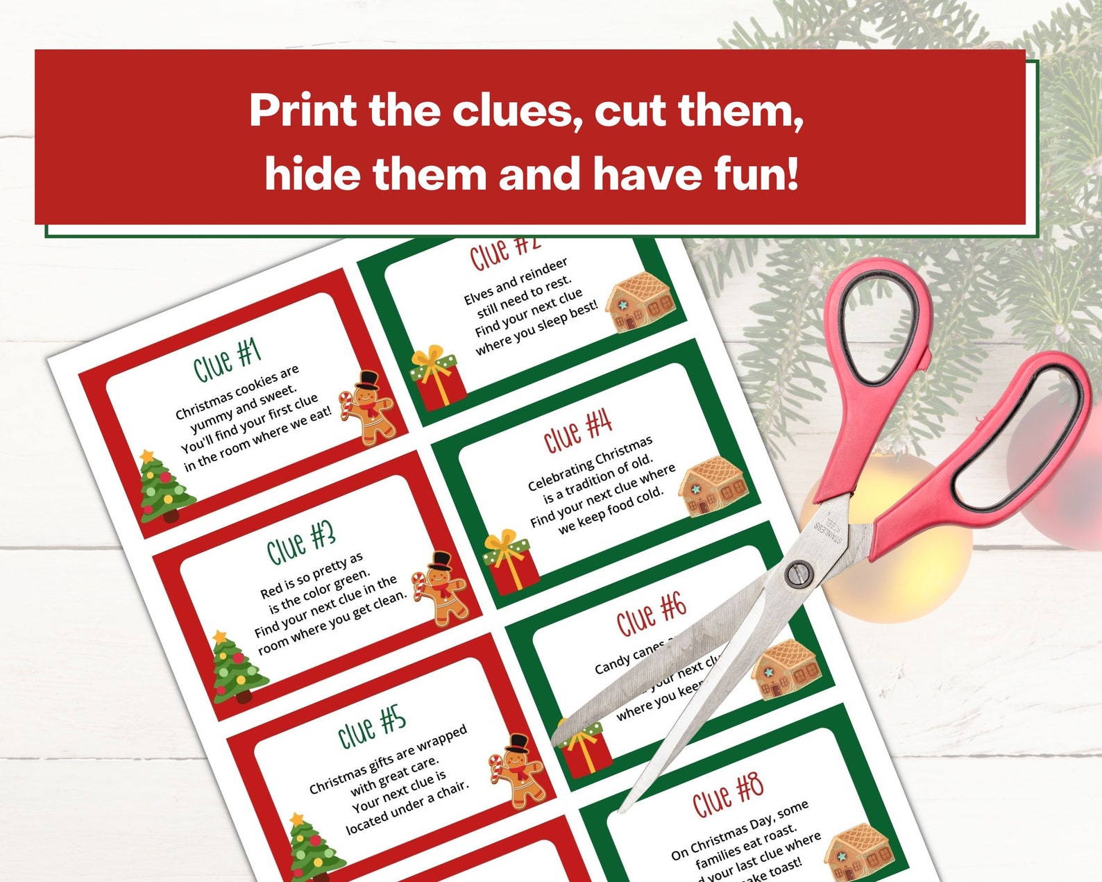 Indoor Christmas Scavenger Hunt | Indoor Christmas Treasure Hunt ...