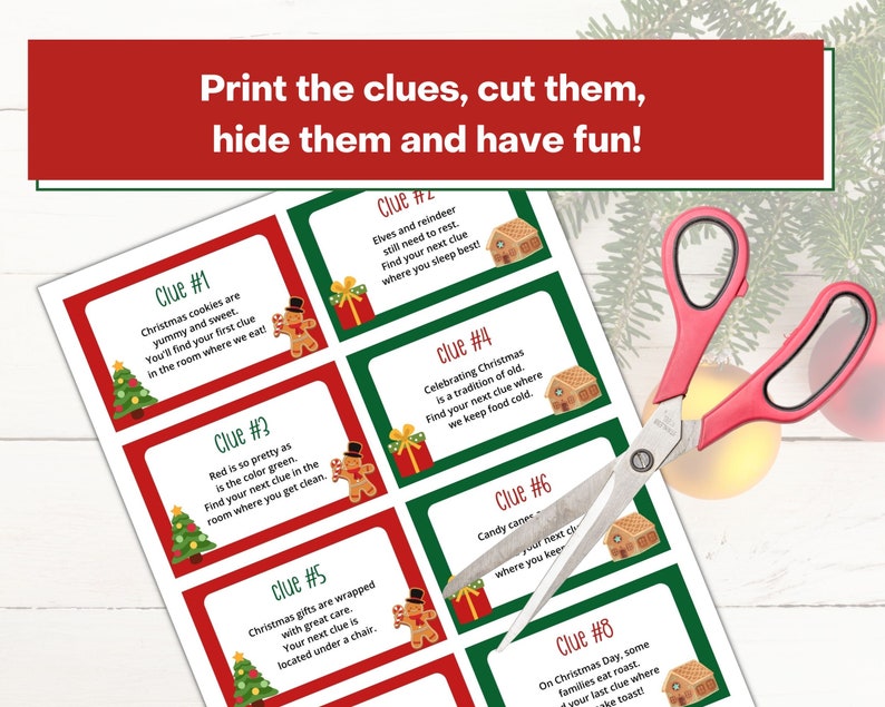 Indoor Christmas Scavenger Hunt | Indoor Christmas Treasure Hunt ...