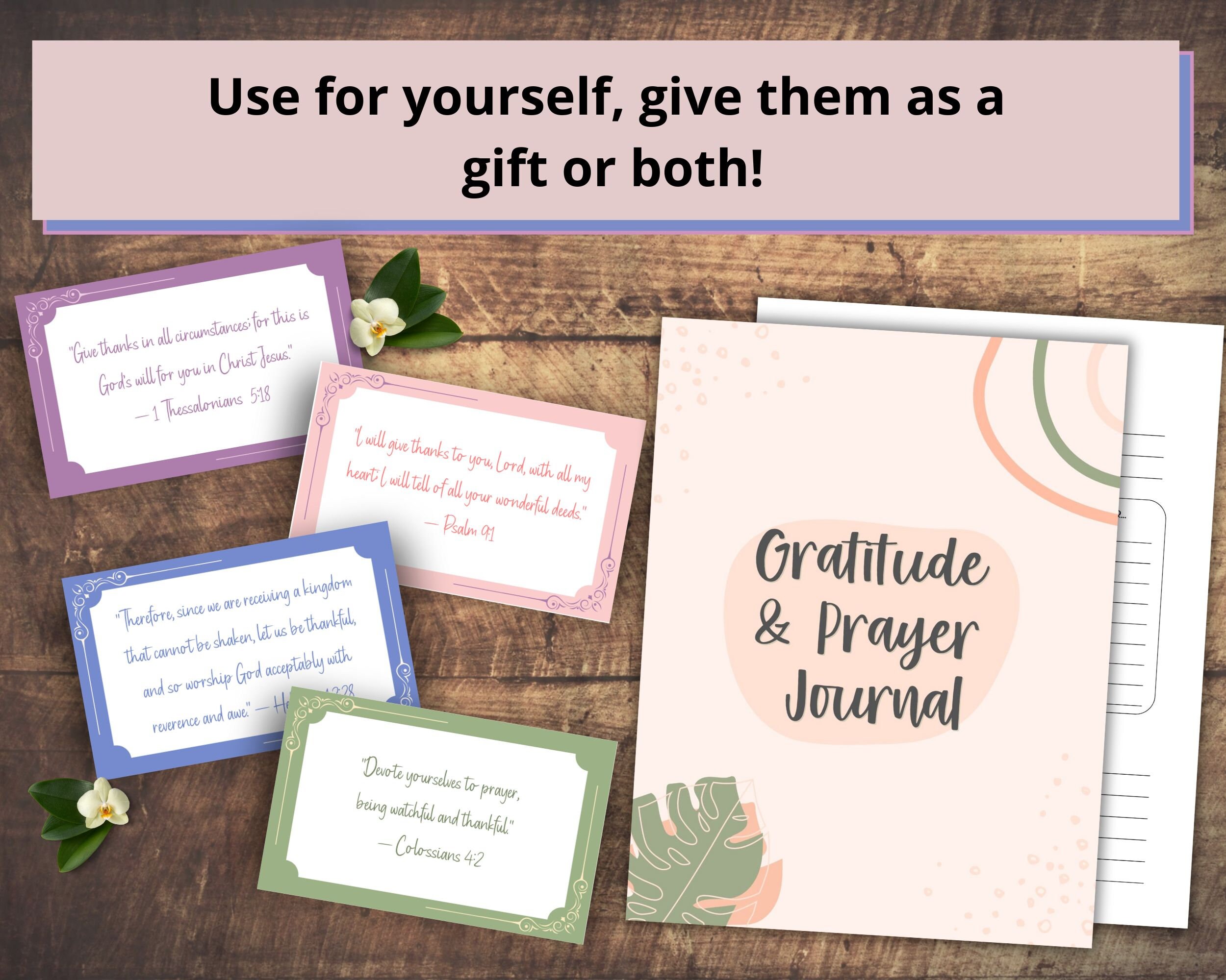 Printable Scripture Cards About Gratitude With a Gratitude and Prayer ...