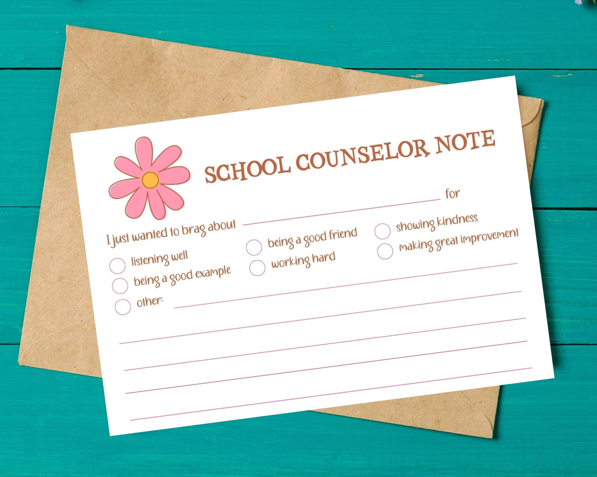 School Counselor Office Note Printable Pink School Counselor Décor ...