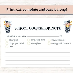 School Counselor Office Note Printable | Boho School Counselor Décor ...
