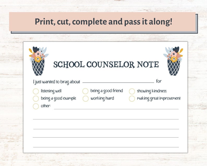 School Counselor Office Note Printable Boho School Counselor Décor ...