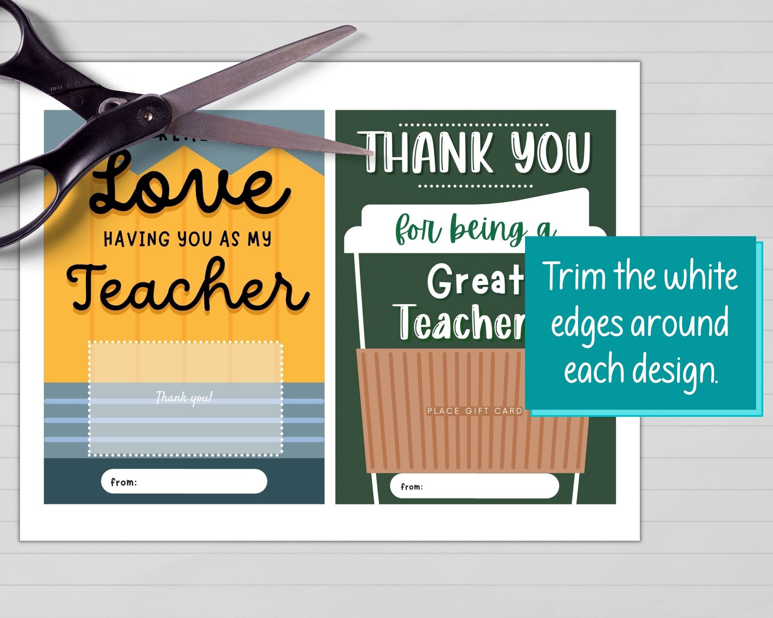 Teacher Appreciation Gift Card Holder Printable End of Year Teacher ...