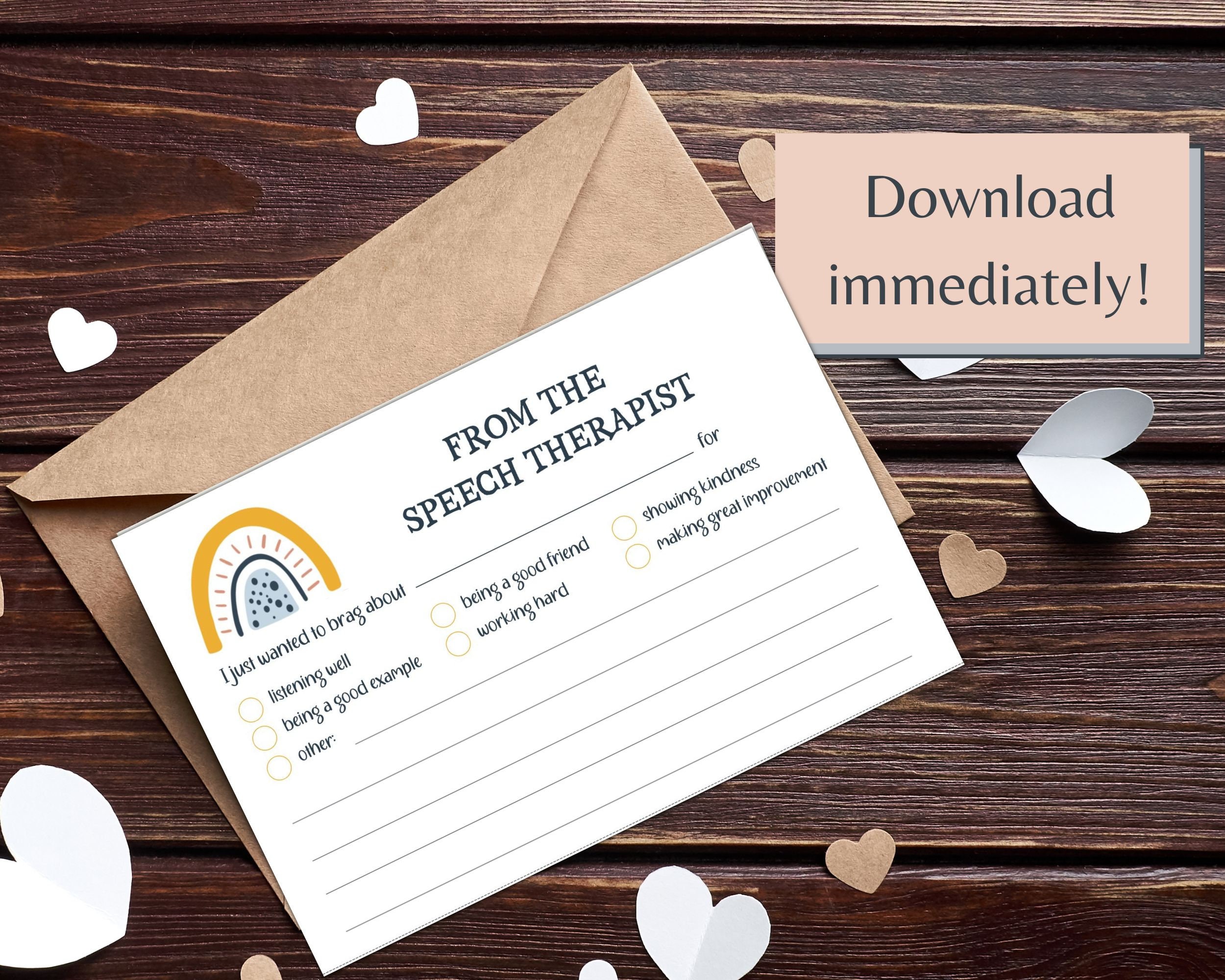 Speech Therapist Office Note Printable Boho School Speech Therapy Note ...