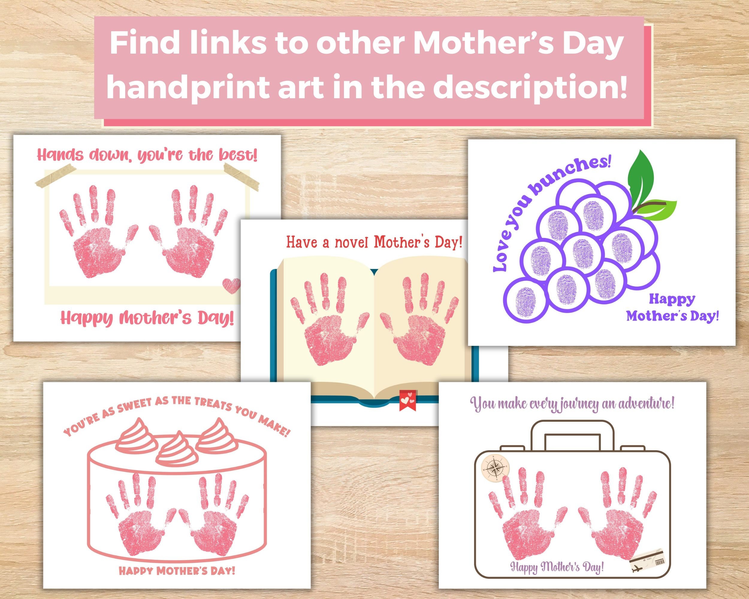 Happy Mothers Day Fingerprint Craft Art DIY Card for Grandma, Aunt or ...