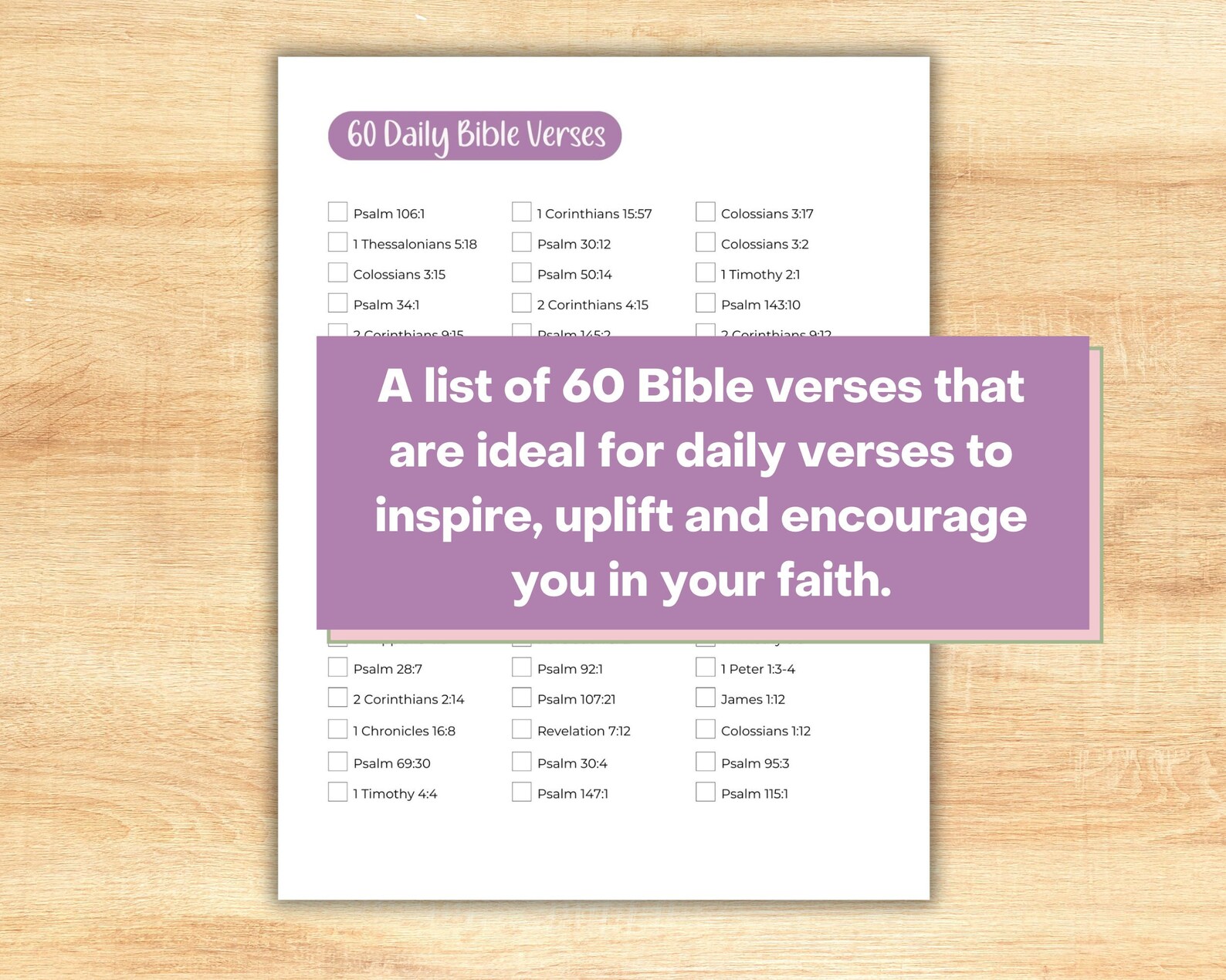 Printable Christian Gratitude Journal: Daily Bible Verses, Scripture ...