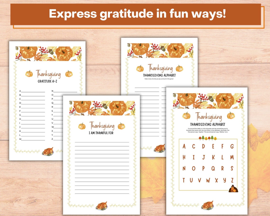 Thanksgiving Game Bundle Printable Thanksgiving Games - Etsy