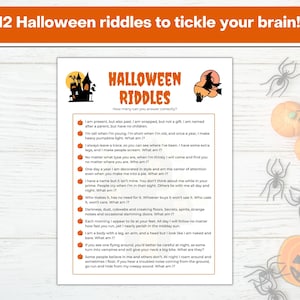 Halloween Game Printable | Riddles Game | Halloween Brain Teasers ...