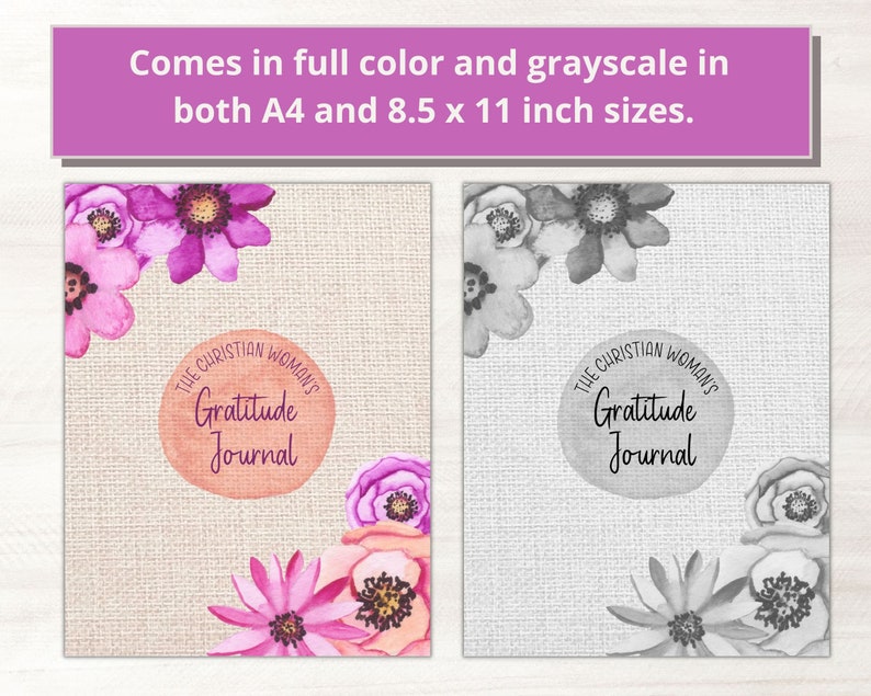 Gratitude Journal Printable for Christian Women, Prayer Journal ...