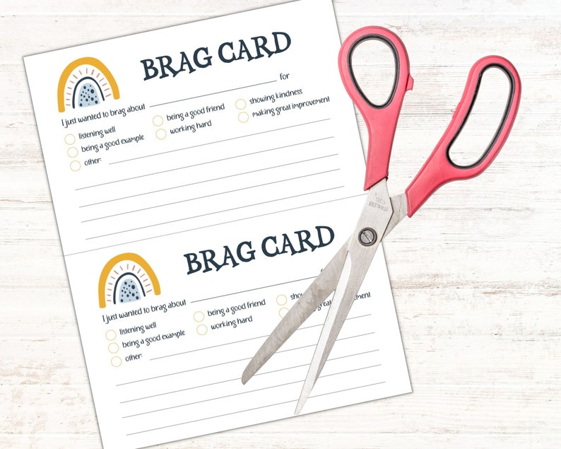 Brag Card Printable | School Counselor Office Note | Teacher Note ...
