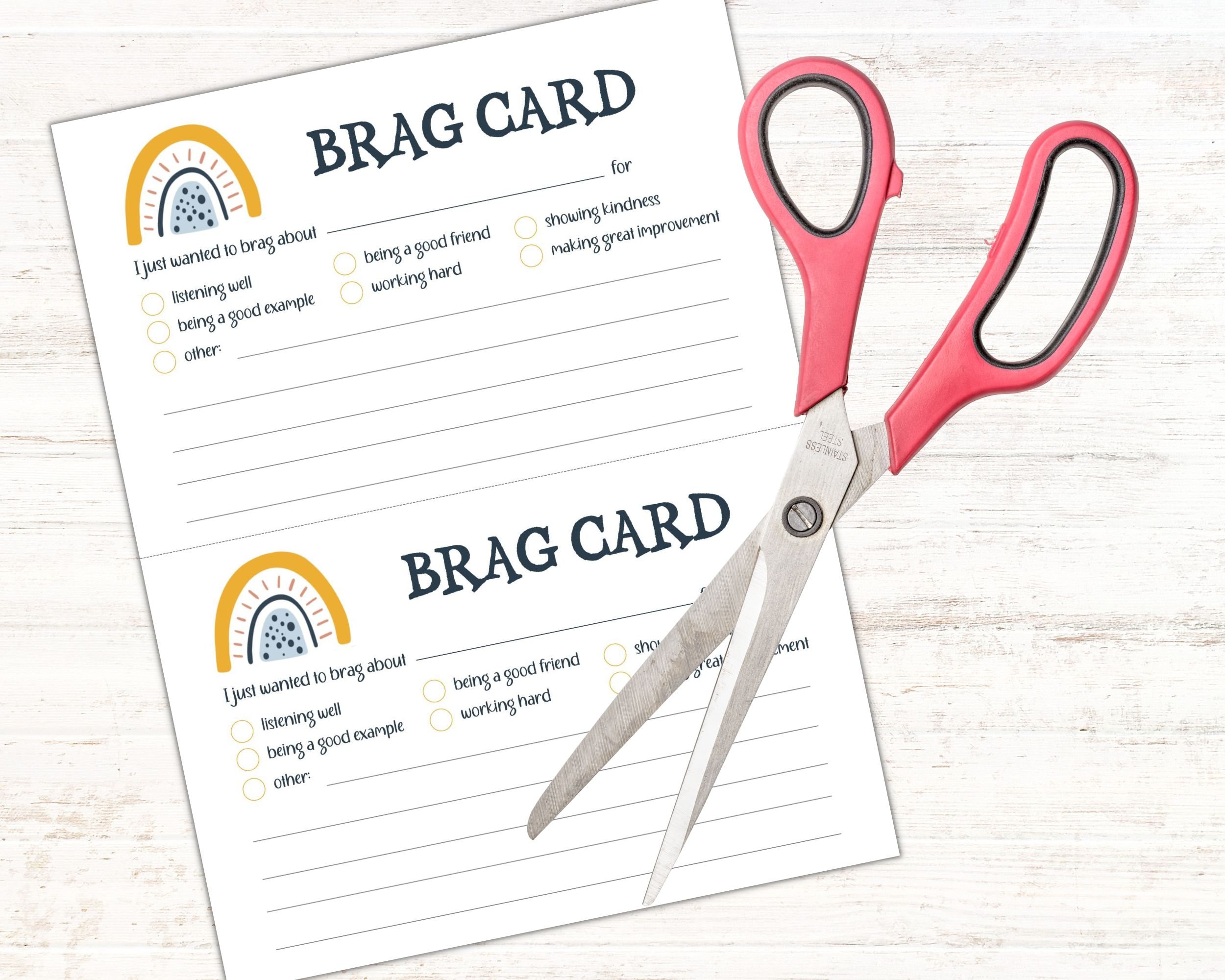 Brag Card Printable | School Counselor Office Note | Teacher Note ...