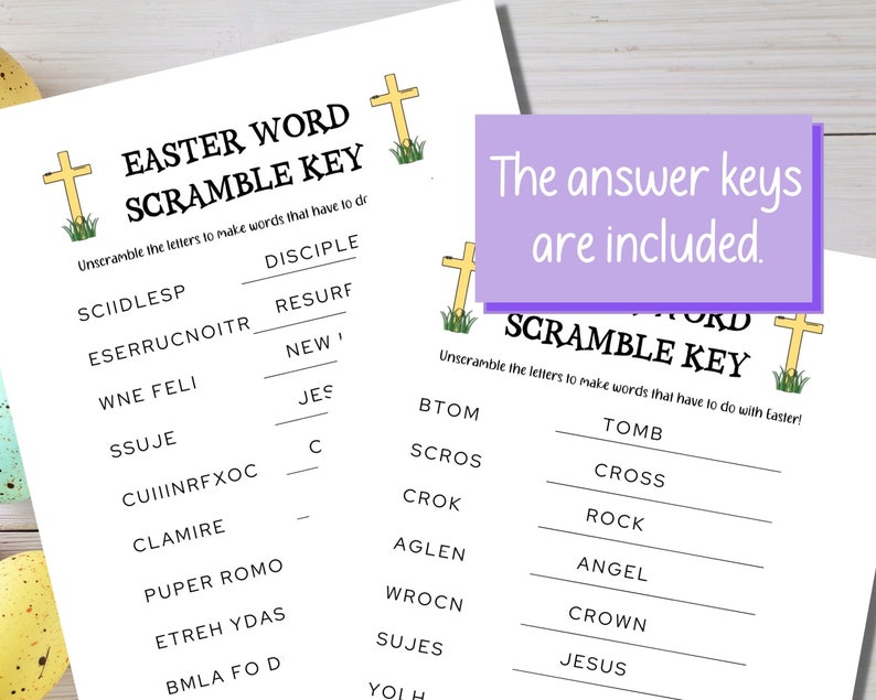 Religious Easter Word Scramble: Printable Activity (PDF Download) - Etsy