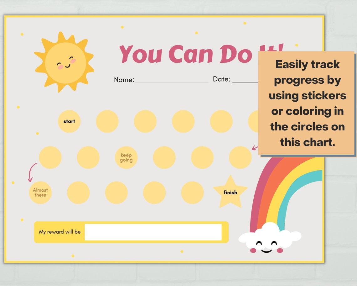Rainbow Reward Chart for Children Printable, Behavior Chart, Daily ...