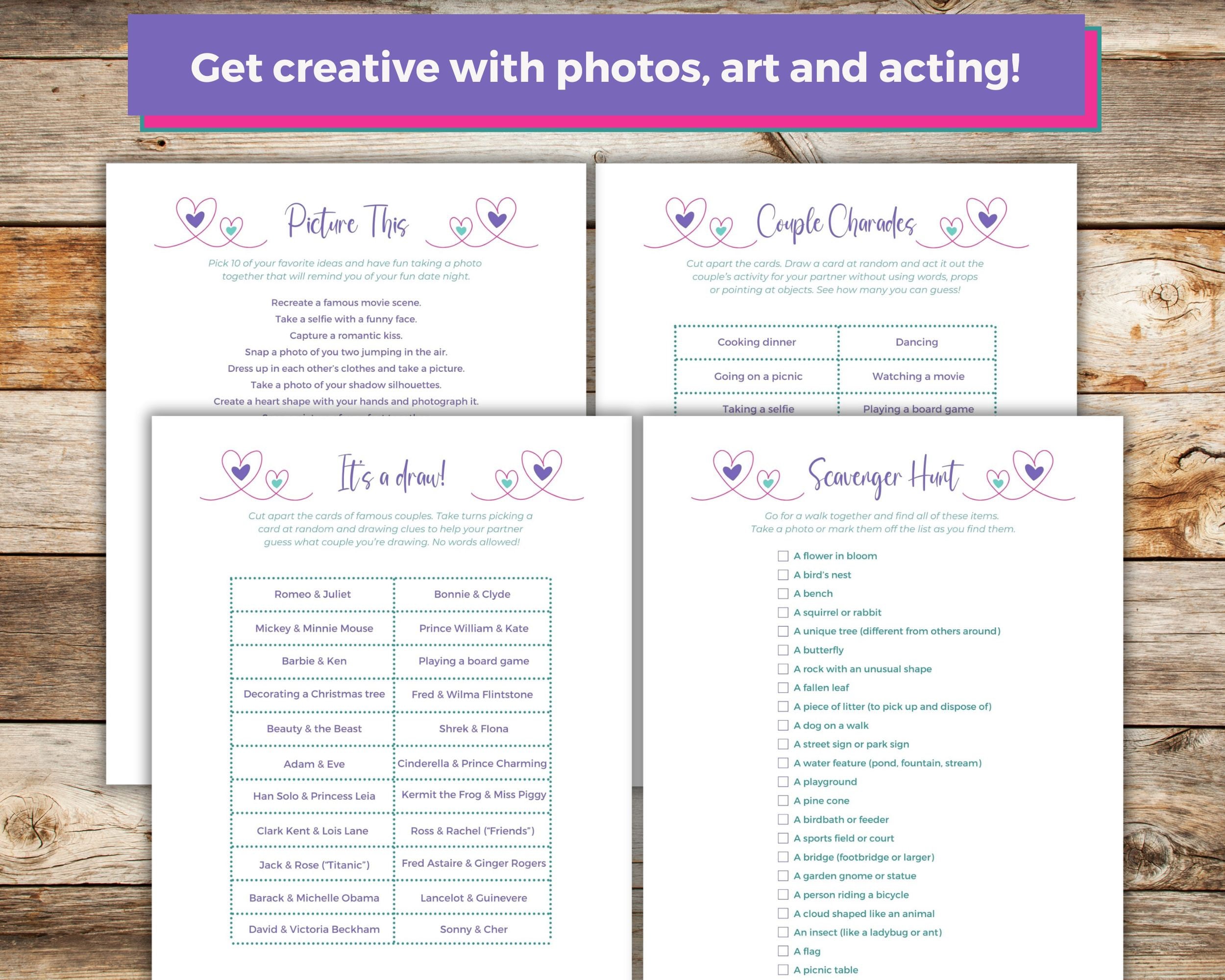 15 Printable Couple Games, Date Night Games, Marriage Anniversary Games ...