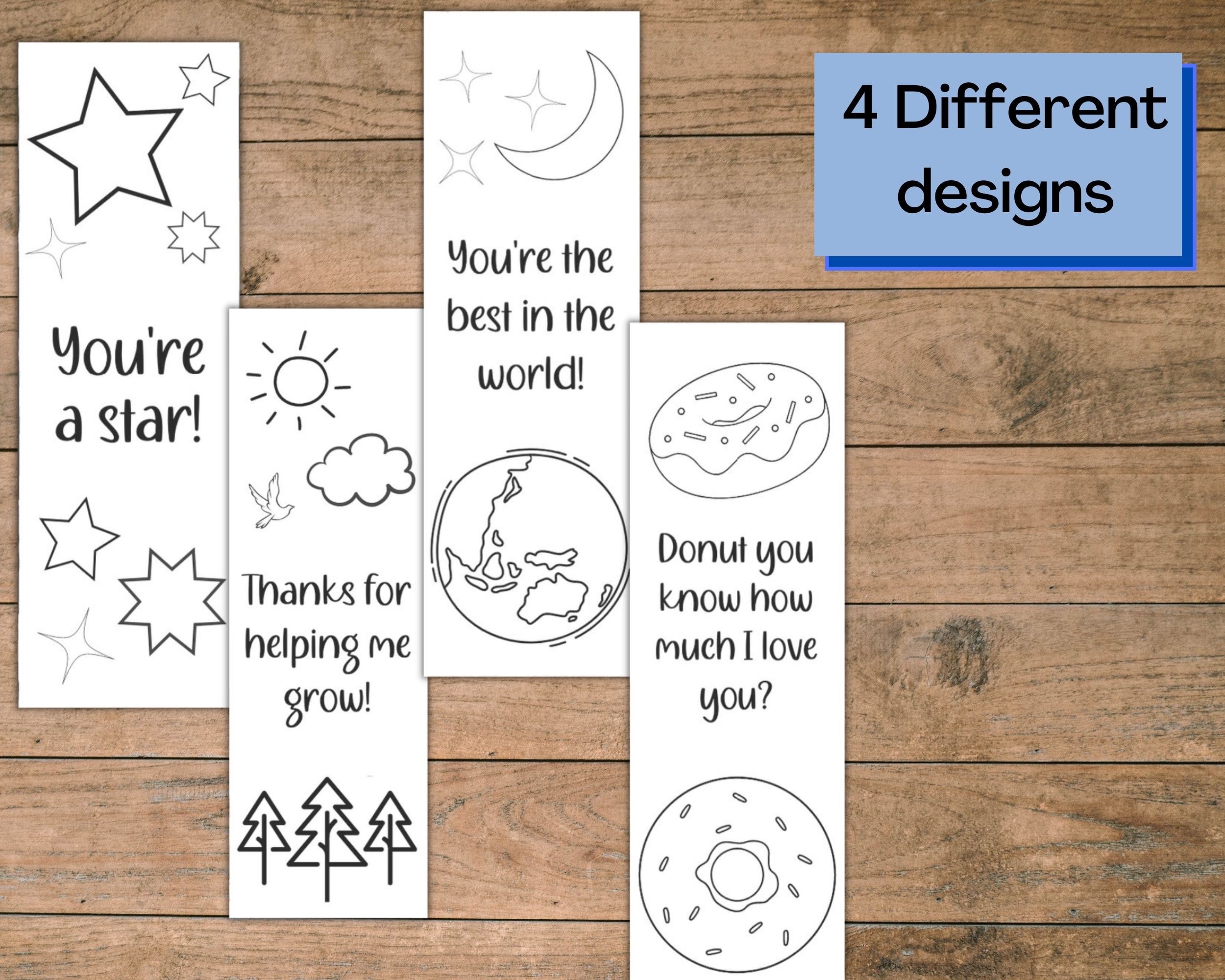 Printable Coloring Bookmarks With Sweet Sentiments Gift for - Etsy