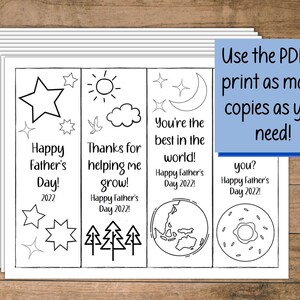 Printable Father's Day Coloring Bookmarks DIY Gift for - Etsy