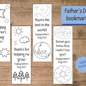 Printable Father's Day Coloring Bookmarks DIY Gift for - Etsy