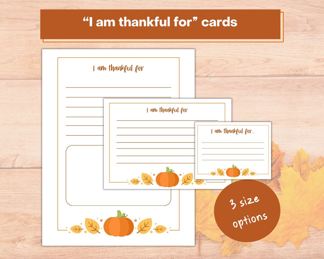 Thanksgiving Gratitude Cards: Printable Thankful Place Cards (digital ...