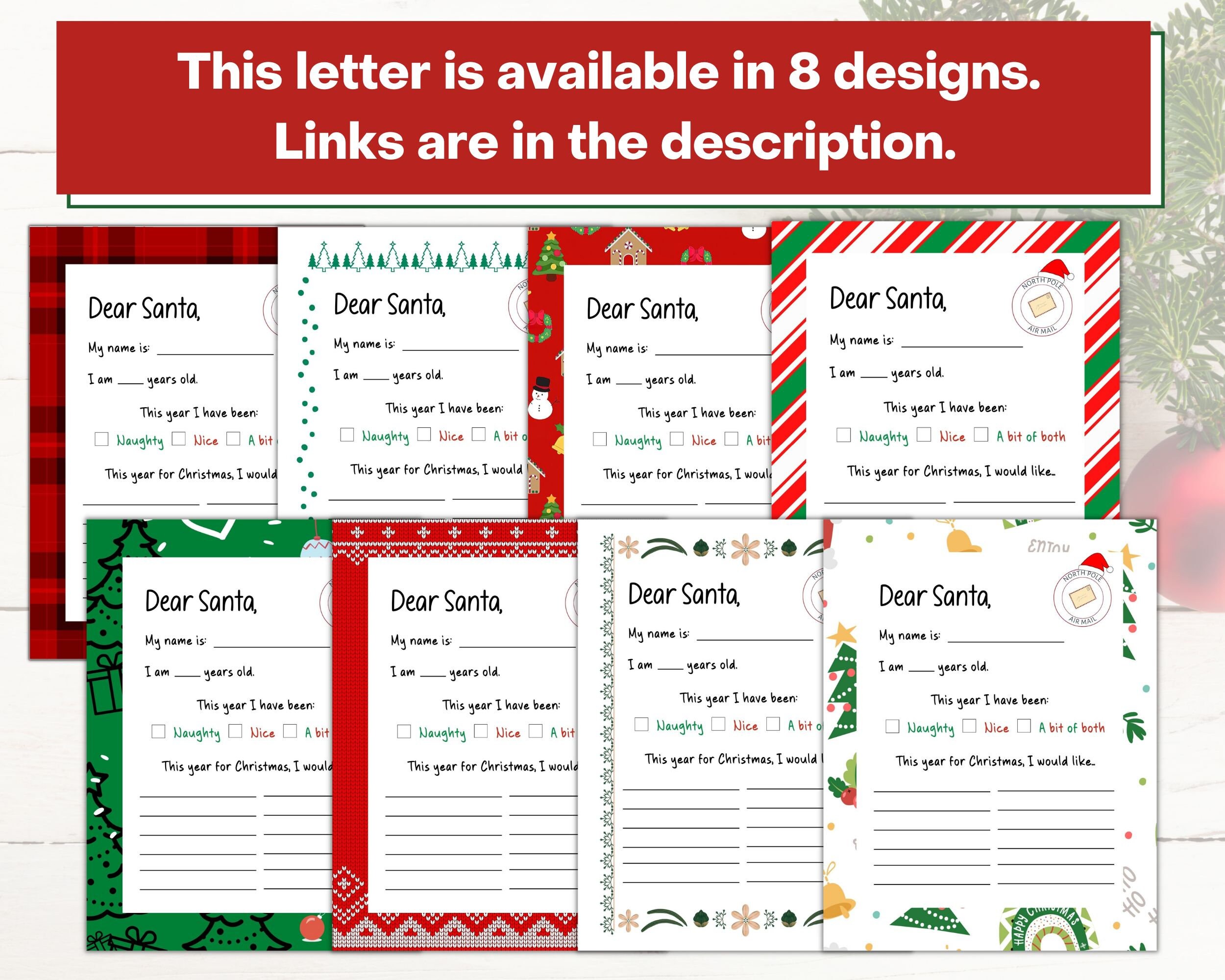 Letter to Santa Printable Christmas Gift Wish List Printable - Etsy