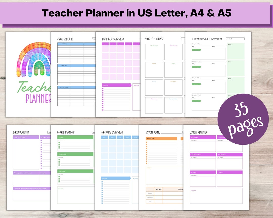 2025-26 Teacher Planner Printable | Printable Teacher Binder BUNDLE ...