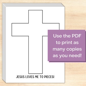 Easy Easter Cross Craft for Kids: Toddler Printable (digital Download ...