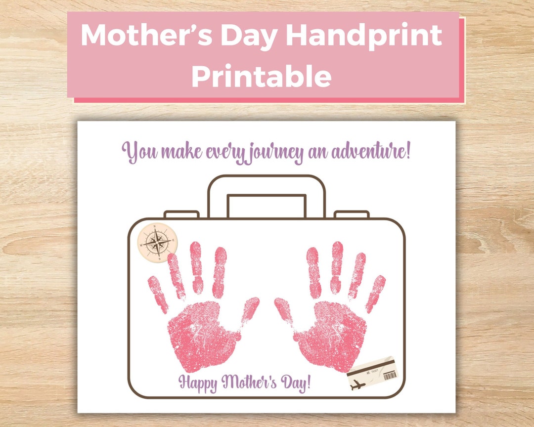 Happy Mother’s Day Handprint Craft Art; DIY Card for Grandma, Aunt or ...