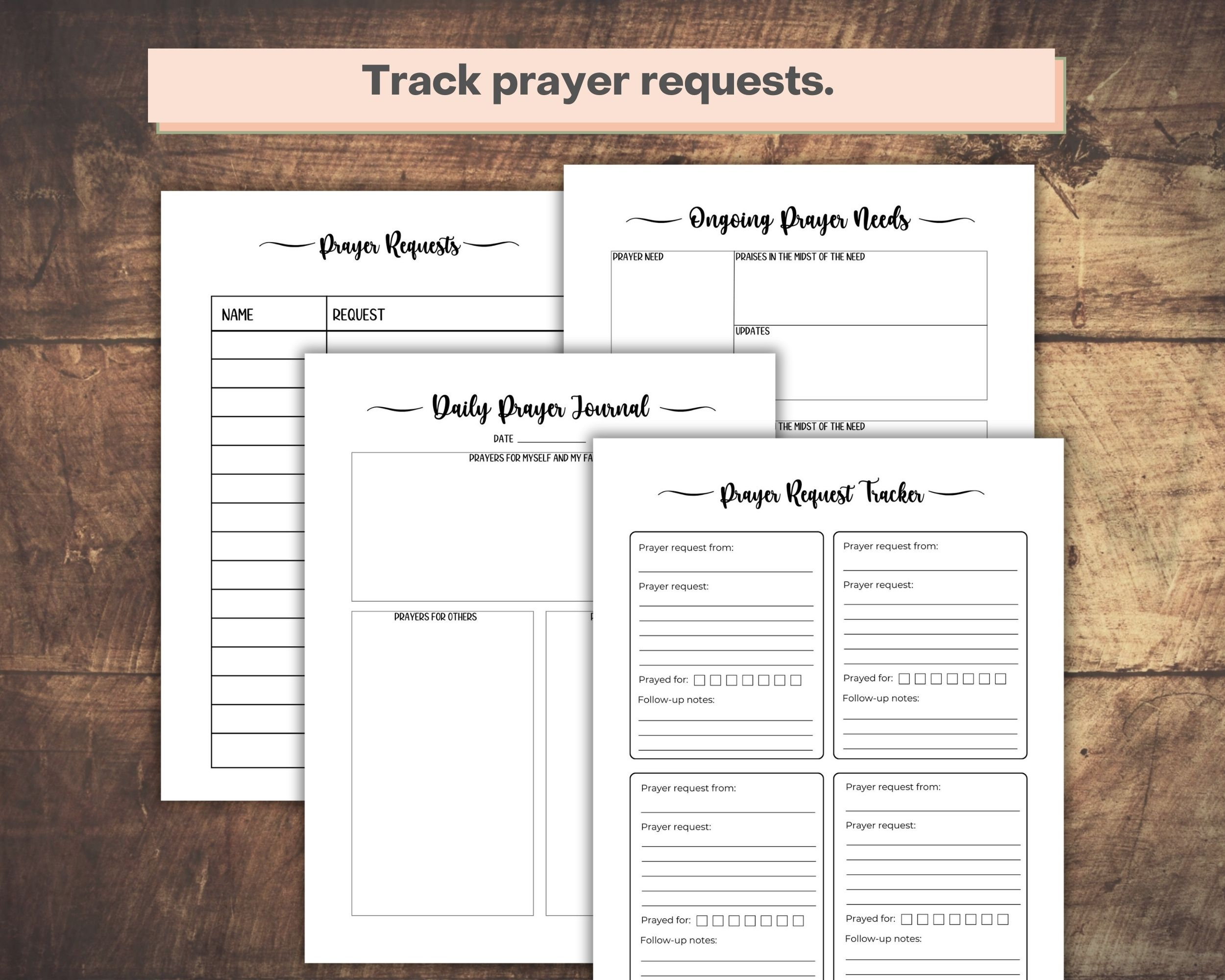 Prayer Journal Printable, Bible Study Guide, Gratitude Journal, Digital ...
