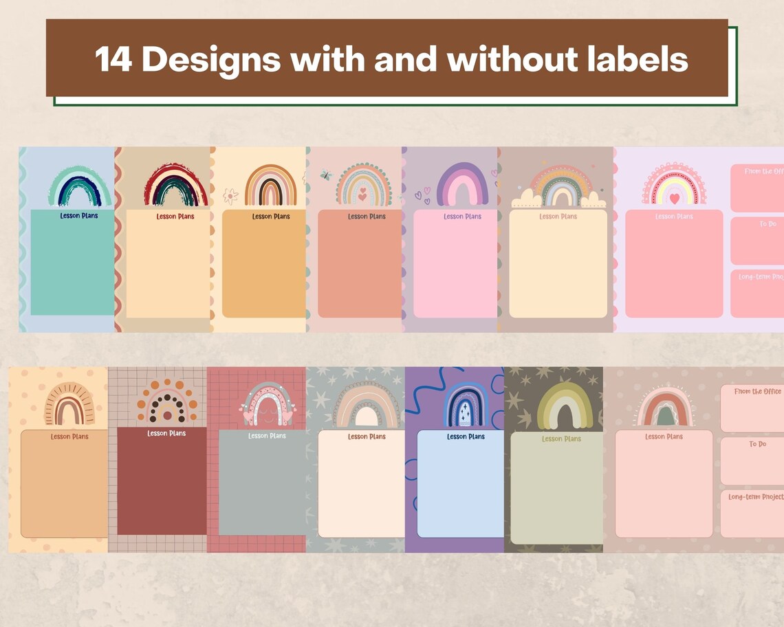 Boho Rainbow Teacher Desktop Wallpaper Organizer (digital Download) - Etsy