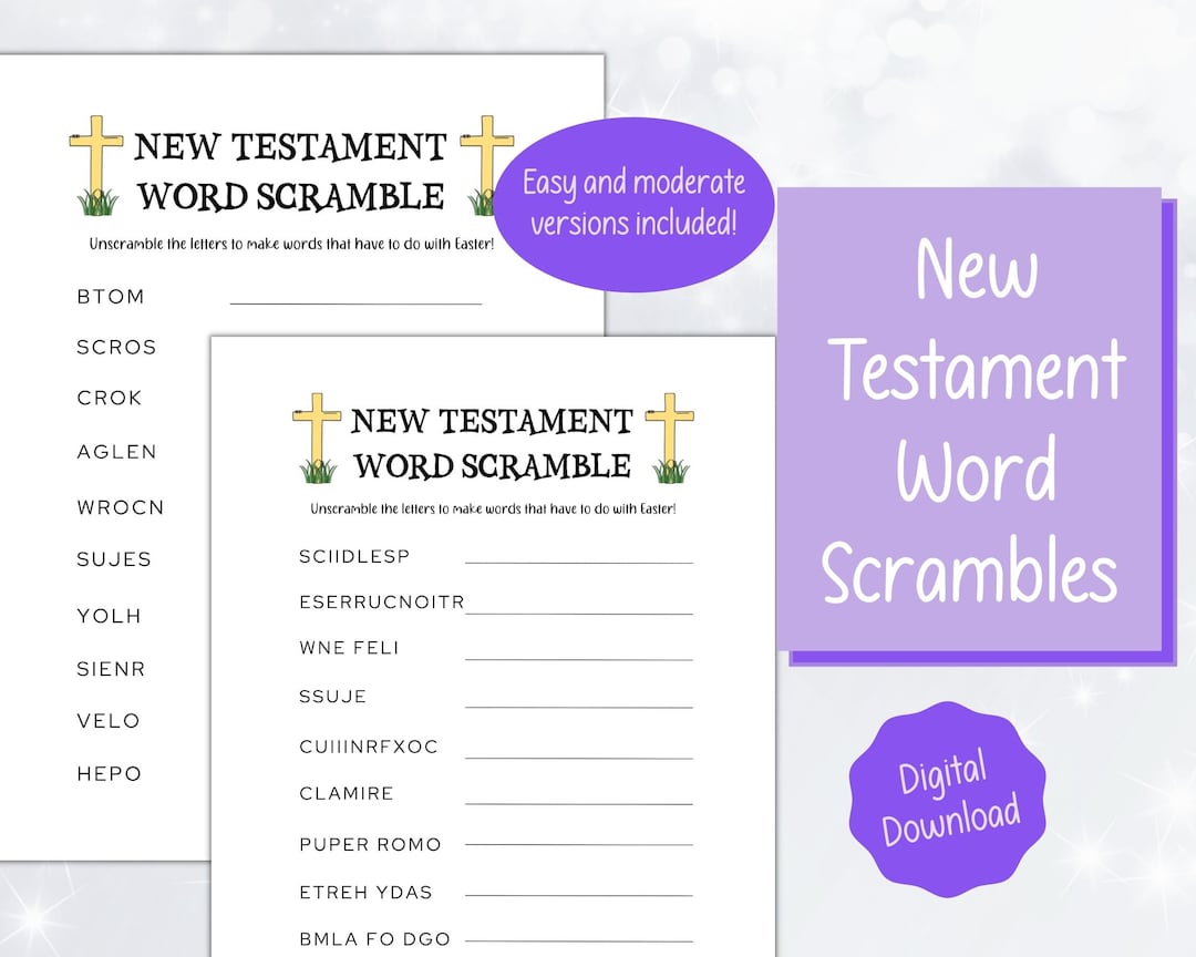 New Testament Word Scrambles | Bible Word Scrambles | Printable Word ...