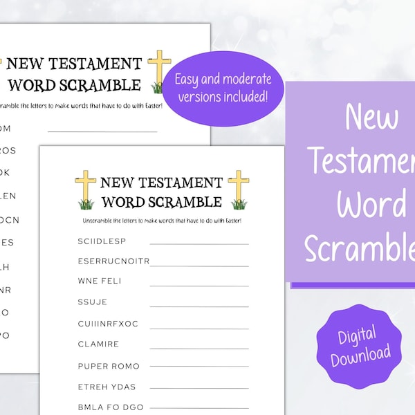 Bible Word Scramble - Etsy