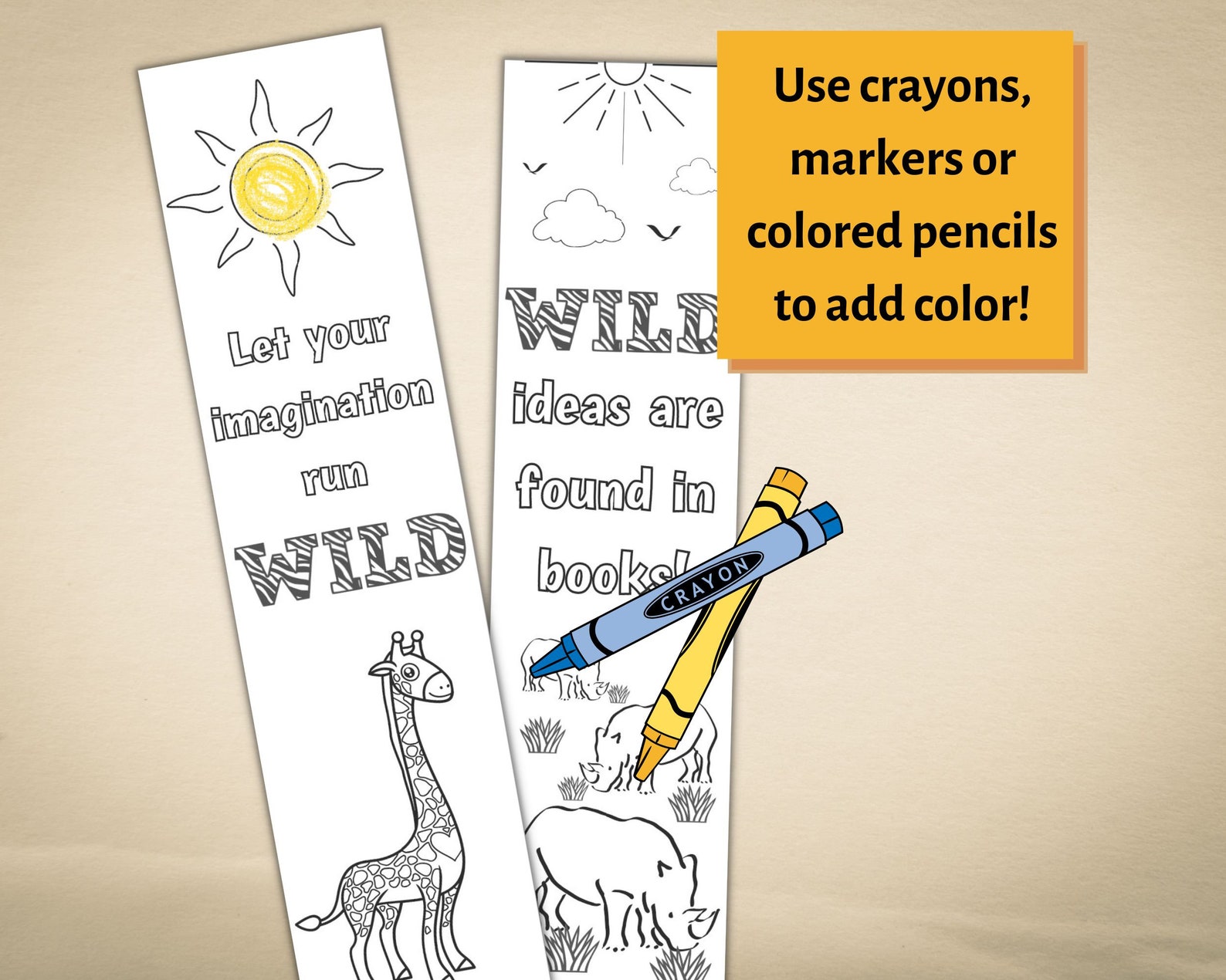 Printable Coloring Bookmarks for Kids Safari Bookmarks Printable ...