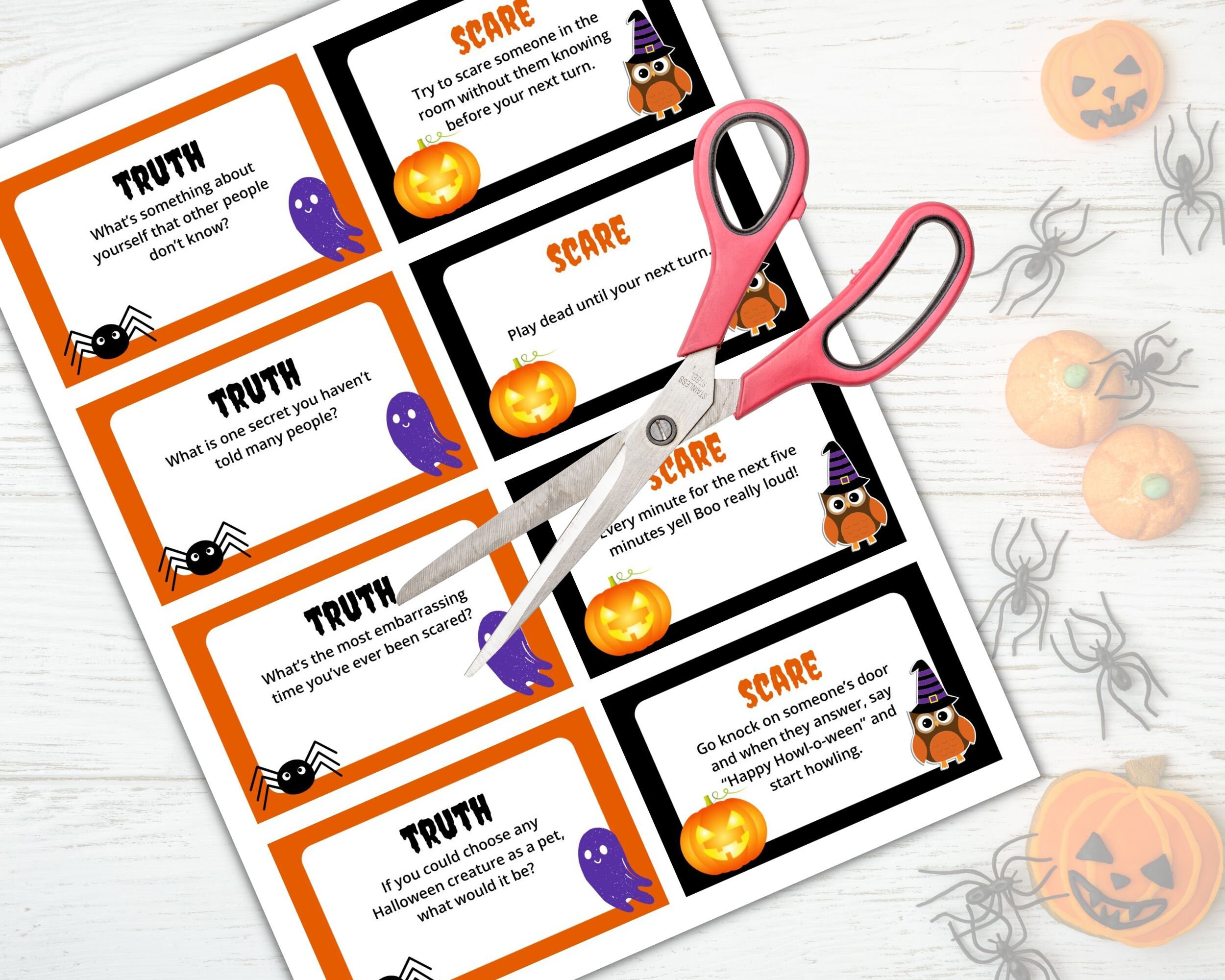 Editable Halloween Game Printable | Truth or Scare Game | Truth or Dare ...