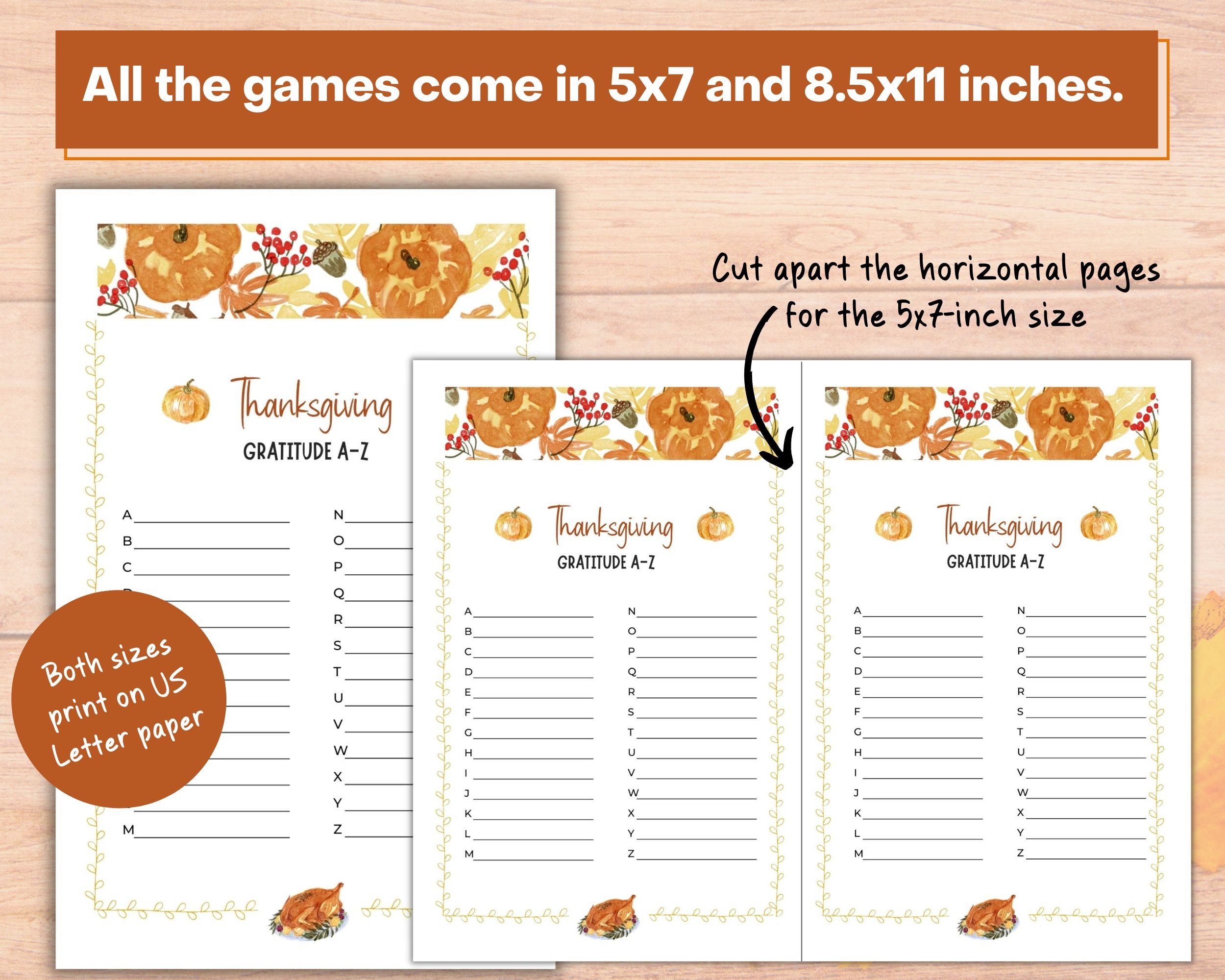 Thanksgiving Game Bundle Printable, Thanksgiving Games, Thanksgiving ...