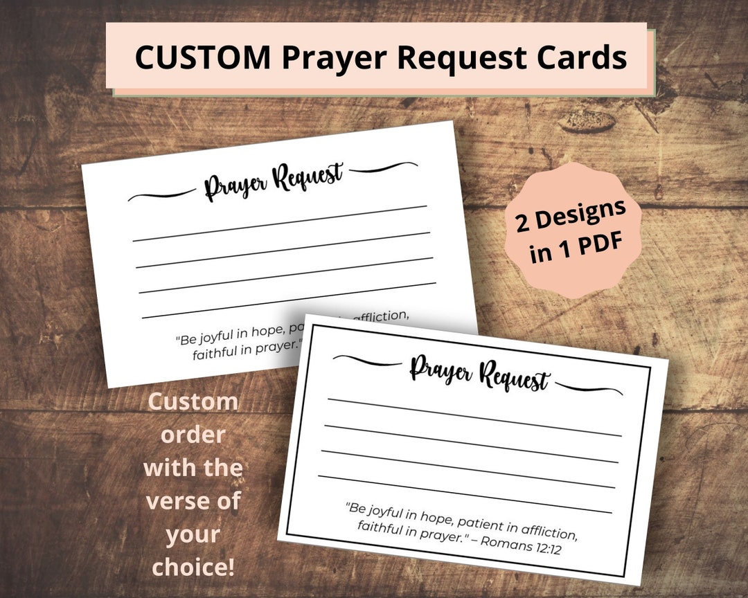 Custom Prayer Request Cards: Printable Template (digital Download) - Etsy