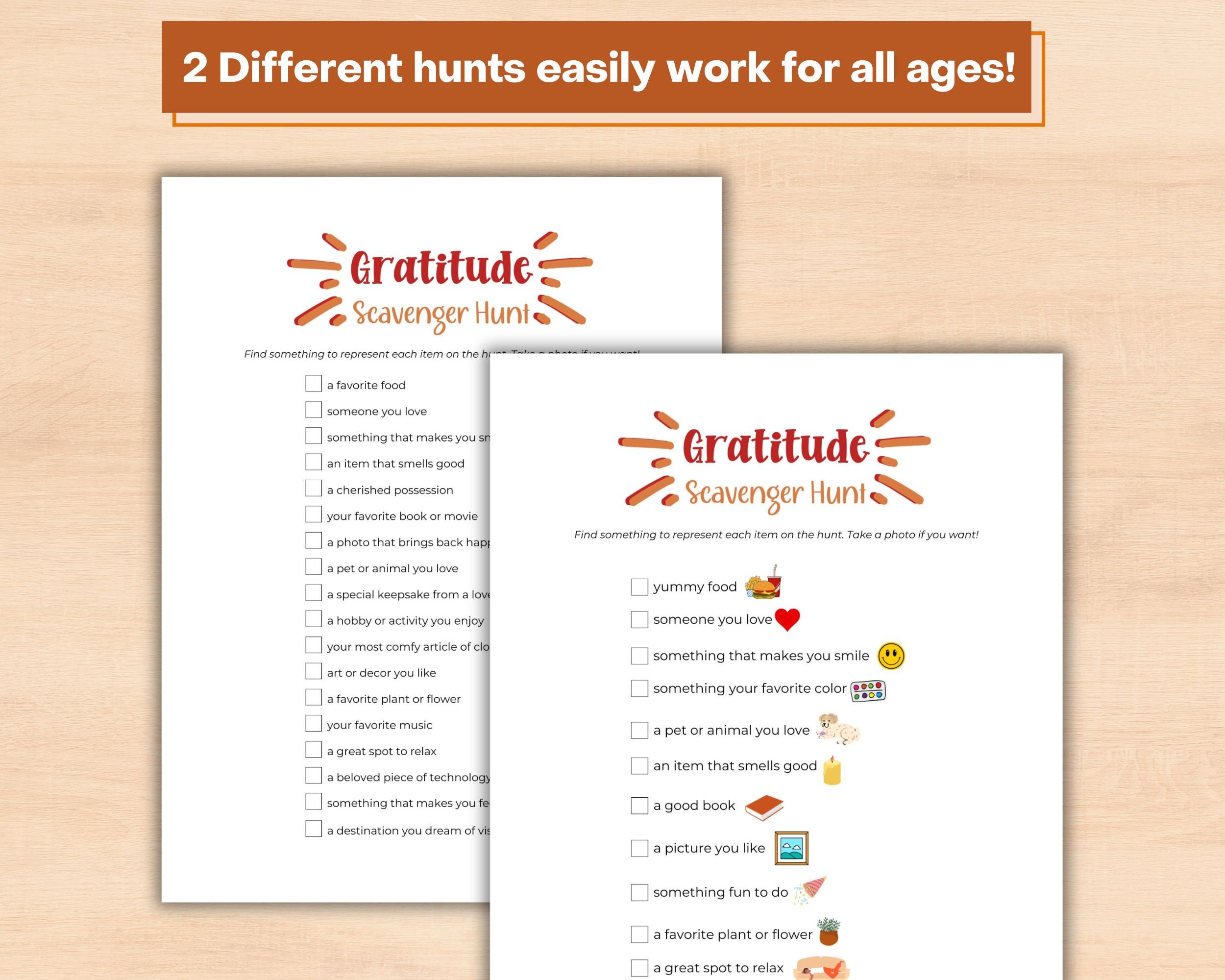 Gratitude Scavenger Hunt Bundle: Thanksgiving Activity (PDF) - Etsy