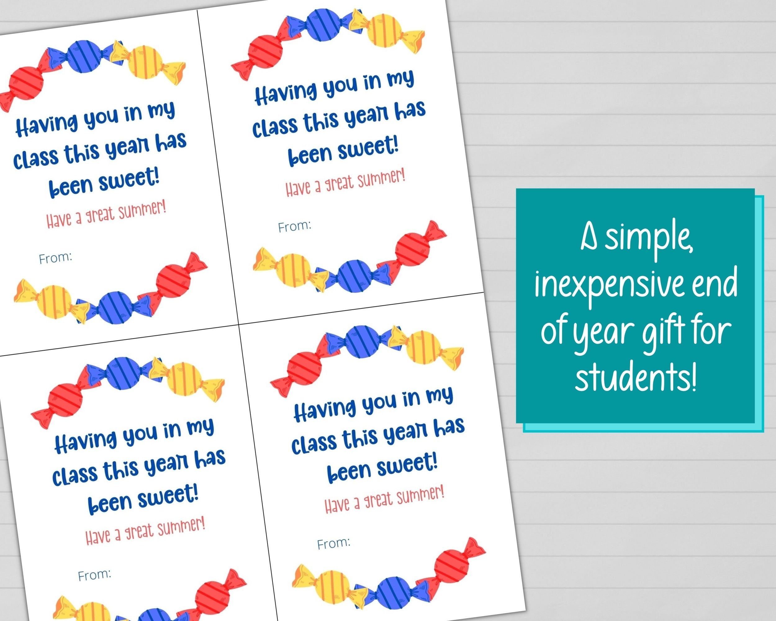 Printable End of Year Student Gift From Teacher Teacher End of Year ...