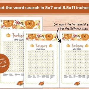 Thanksgiving Word Search Printable | Thanksgiving Games | Thanksgiving ...