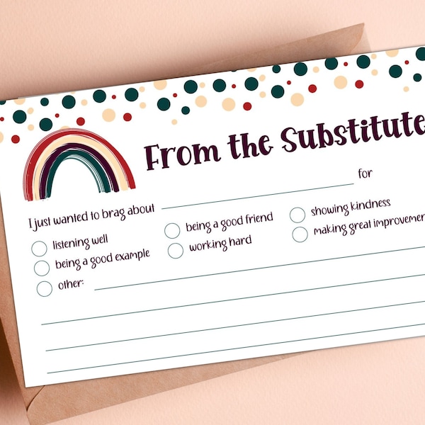 Daycare Note Printable Daycare Mail Boho Daycare Brag Card Daycare ...