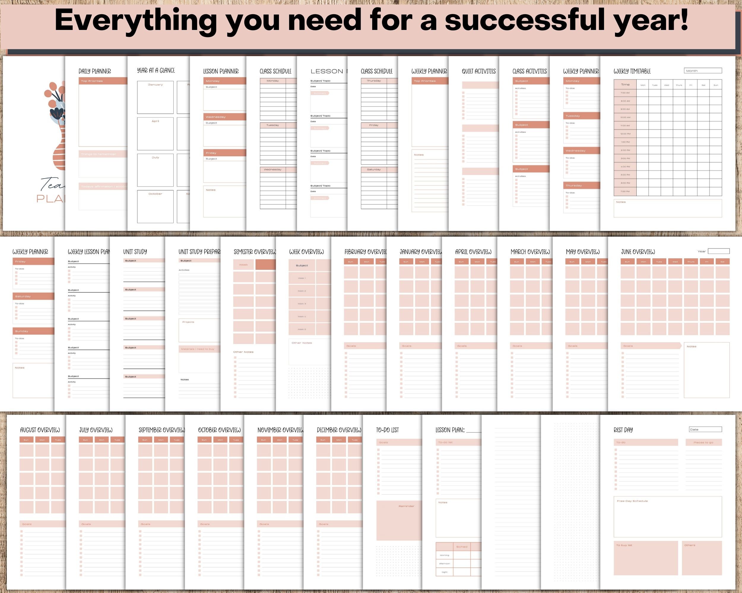 2023-24 Teacher Planner Printable Printable Teacher Binder - Etsy
