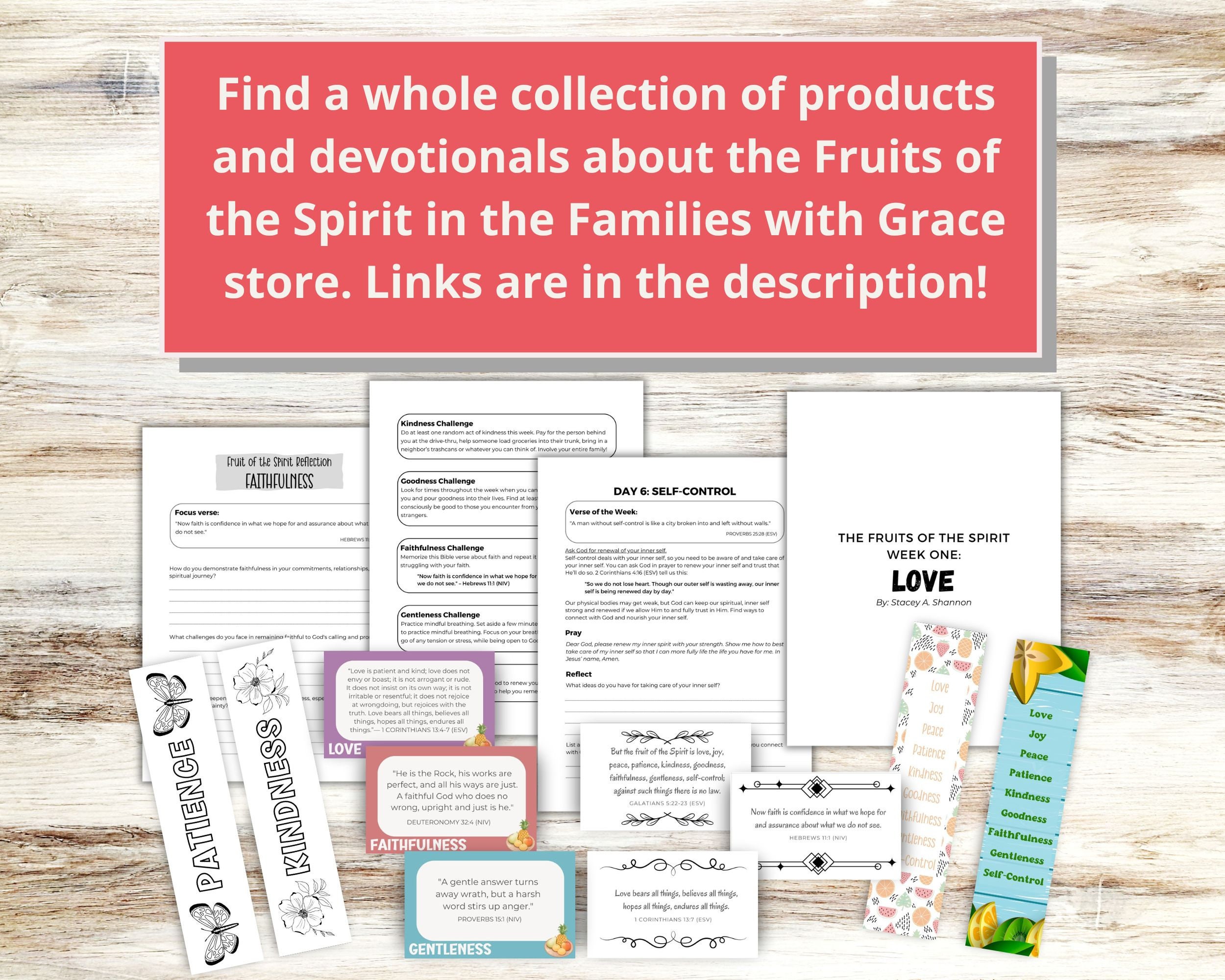 Fruit of the Spirit Scripture Cards: Bible Verse Set (digital Download ...
