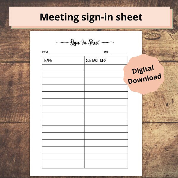 Church Attendance Sheet - Etsy