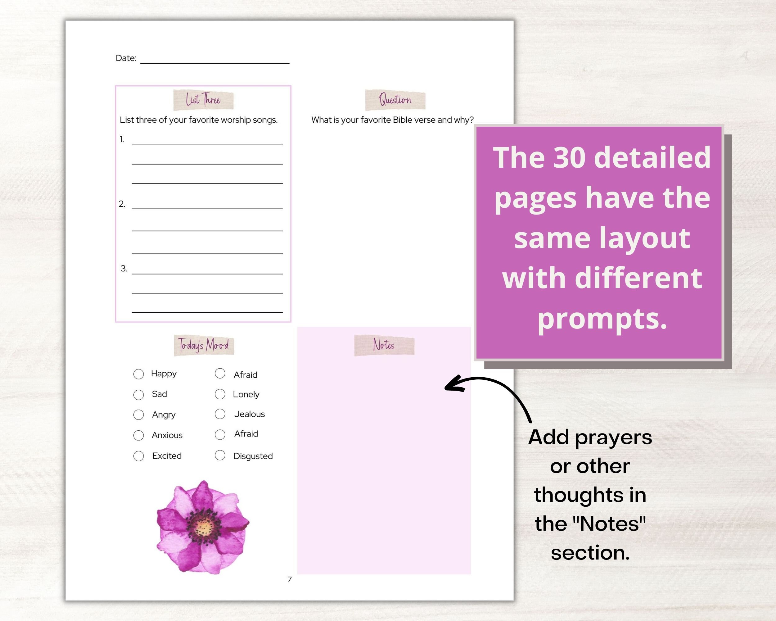 Gratitude Journal Printable for Christian Women, Prayer Journal ...