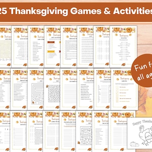 Thanksgiving Game Bundle Printable, Thanksgiving Games, Thanksgiving ...