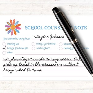 School Counselor Office Note Printable | Daisy School Counselor Décor ...