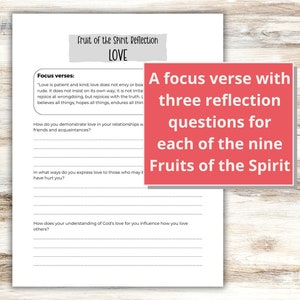 Printable Fruit of the Spirit Reflection Worksheets for Adults and ...
