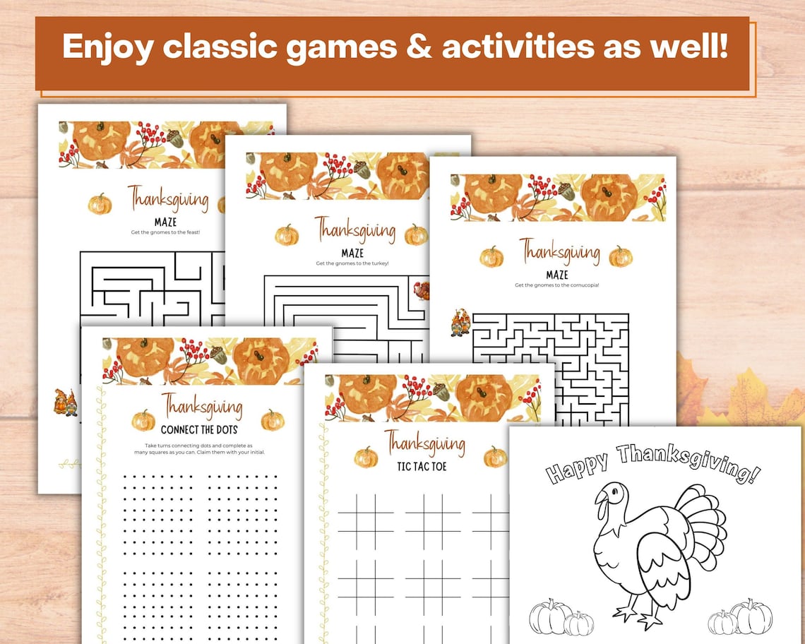 Thanksgiving Game Bundle Printable Thanksgiving Games - Etsy
